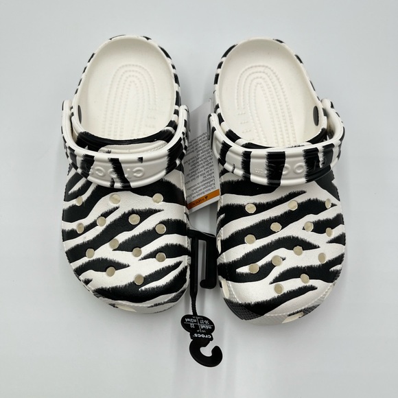 CROCS | Shoes | Crocs Classic Animal Print Zebra Clogs Sizes M4w6 M5w7 ...